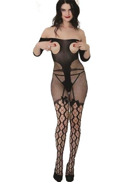 Magical Story Fantezi Siyah Vücut Çorabı