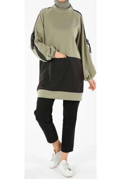 ALLDAY Arkası Nakışlı Kuşgözlü Sweat Tunik