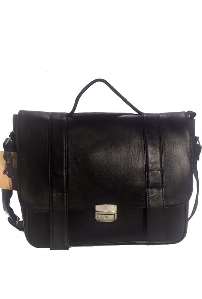 Newfull Hakiki Deri Kapaklı Laptop Evrak Çantası