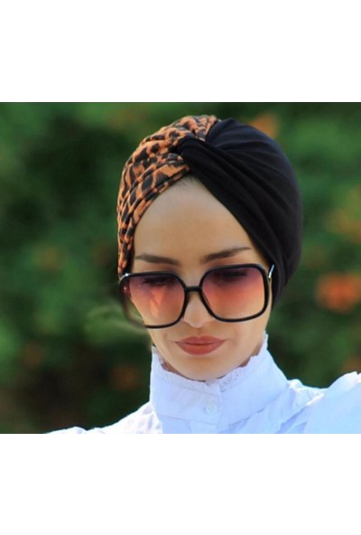 Mur-Sen Mursen Çift Renkli Hazır Dolama Bone Siyah Leopar Mur-Sen Mursen Çift Renkli Hazır Dolama Bone Siyah Leopar