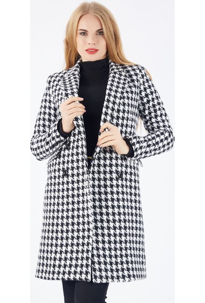 Sense Astarlı Desenli Uzun Kaban | KBN33166