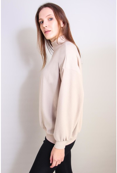 Alexandergardı Balıkçı Yaka Kaşkorse Sweatshirt (B21-15621)