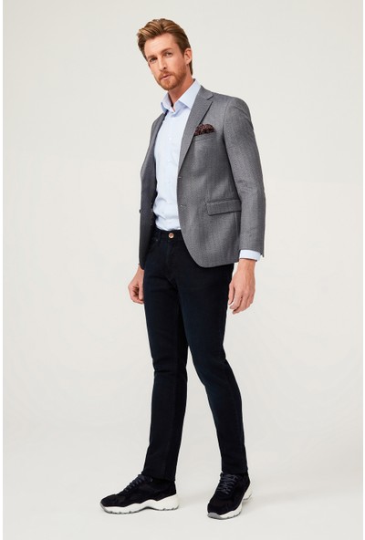 Kiğılı Slim Fit Balık Sırtı Ceket