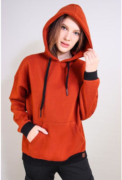 Alexander Gardi Kapüşonlu Oversize Sweatshirt, Kiremit (UN-50140) Alexander Gardi Kapüşonlu Oversize Sweatshirt, Kiremit (UN-50140)