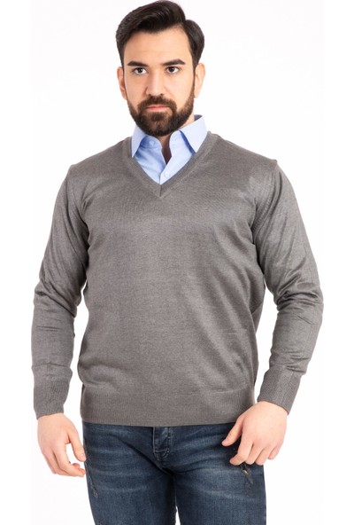 Mutlu Erkek Ince Yün Triko Örgü Baba V Yaka Kazak Mutlu Erkek Ince Yün Triko Örgü Baba V Yaka Kazak