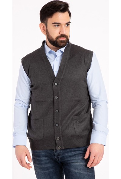 Mutlu Erkek Ince Yün Triko Örgü Baba Yelek Mutlu Erkek Ince Yün Triko Örgü Baba Yelek
