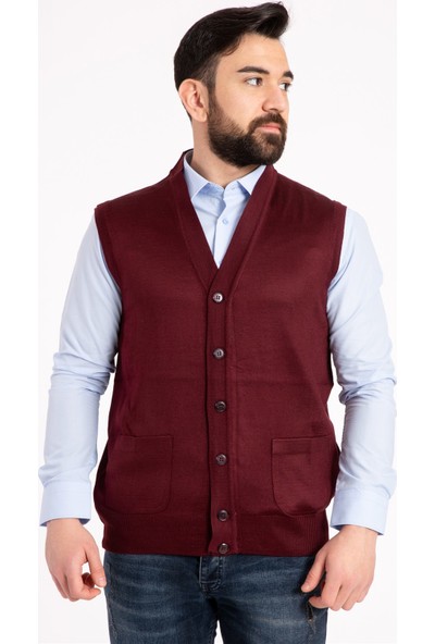 Mutlu Erkek Ince Yün Triko Örgü Baba Yelek Mutlu Erkek Ince Yün Triko Örgü Baba Yelek