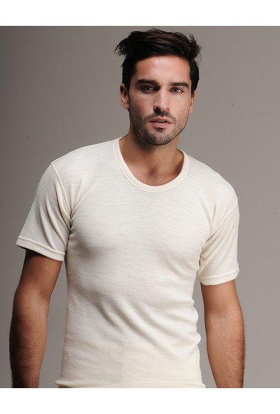 Hasyün 2 Adet Yarım Kollu Yün Fanila Doğal Termal Hasyün 2 Adet Yarım Kollu Yün Fanila Doğal Termal