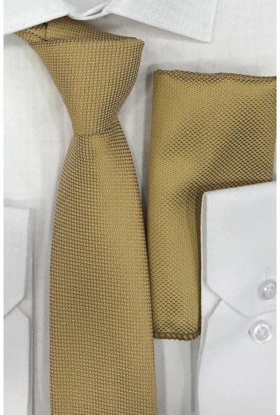 Mendilli Ince Kravat_Gold