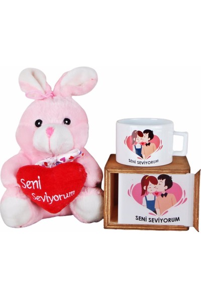 Setkanalı Seni Seviyorum Kalp Tutan Pembe Tavşan Peluş Seni Seviyorum Kutulu Kupa Sevgiliye Set Setkanalı Seni Seviyorum Kalp Tutan Pembe Tavşan Peluş Seni Seviyorum Kutulu Kupa Sevgiliye Set