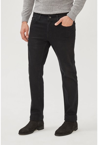 Avva Erkek Siyah Regular Fit Jean Pantolon E003514
