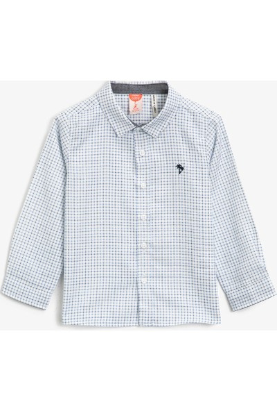 Koton Erkek Bebek Pamuklu Kareli İşlemi Uzun Kollu Gömlek