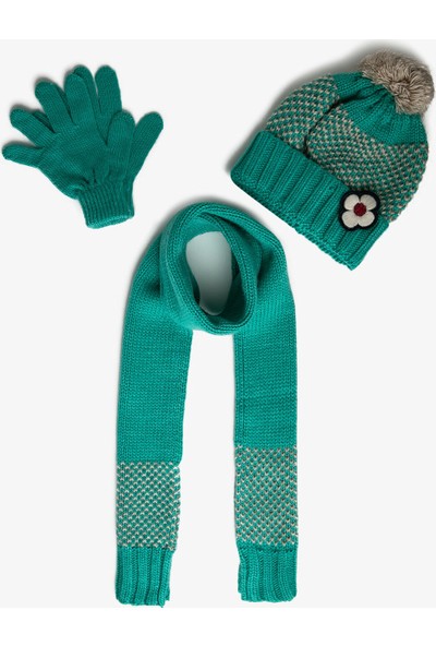 Koton Desenli Örgü Atki Seti