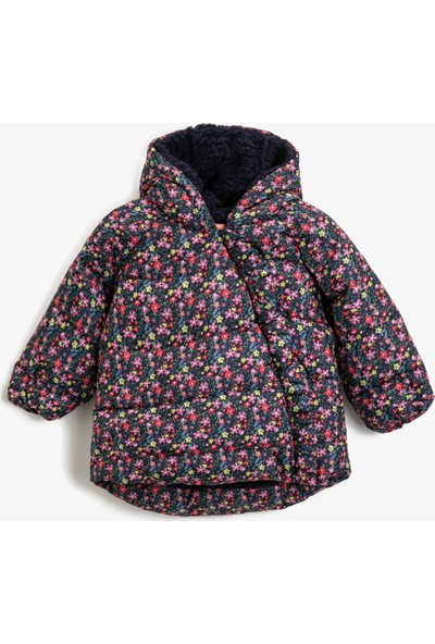 Koton Kids Çiçekli Kapüşonlu Sisme Mont