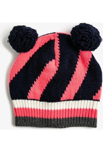 Koton Ponponlu Çok Renkli Örgü Bere