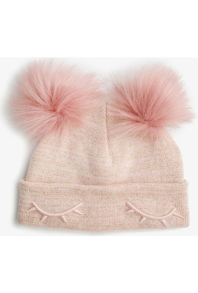 Koton Pamuklu Ponponlu İşlemeli Bere