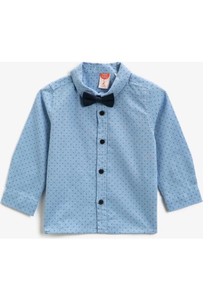 Koton Pamuklu Papyonlu Klasik Yaka Uzun Kollu Gömlek Koton Pamuklu Papyonlu Klasik Yaka Uzun Kollu Gömlek