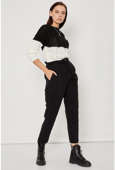 Armalife Yüksek Bel Gabardin Pantolon - Siyah