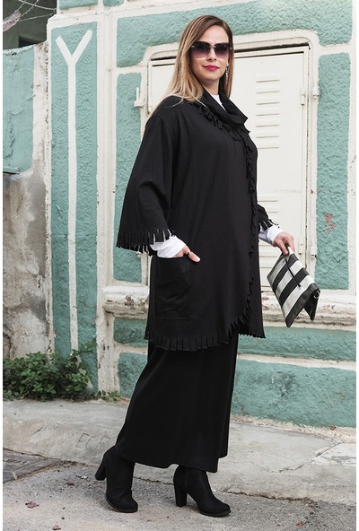 Renklerevi Tassel Tunik Siyah