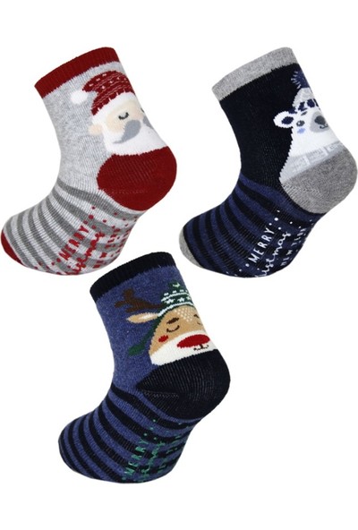 Artı Çocuk Taban Kaydırmaz Kalın Havlu Çorap 3 Çift Artı Çocuk Taban Kaydırmaz Kalın Havlu Çorap 3 Çift