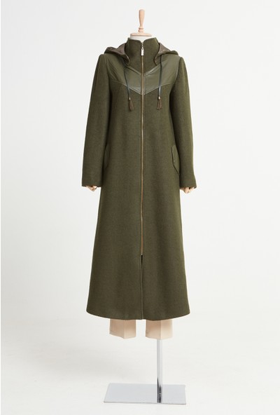 SETRMS Kapişonlu Fermuarlı Cep Detaylı Kaban