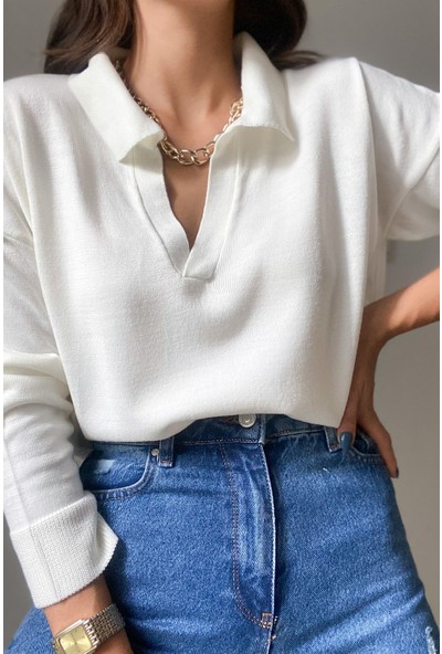 Behice Sağlam Polo Yaka Kazak Behice Sağlam Polo Yaka Kazak