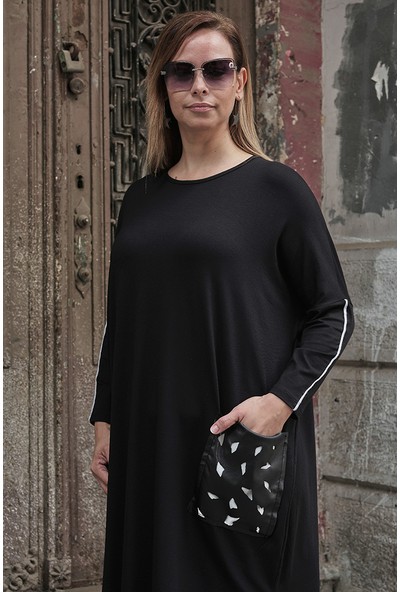 Renklerevi Patchwork Tunik Siyah