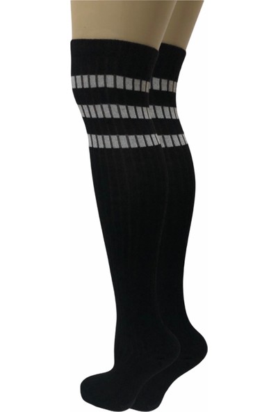 Mervsocks Siyah Cizgili Dizüstü Over Knee Corap Mervsocks Siyah Cizgili Dizüstü Over Knee Corap