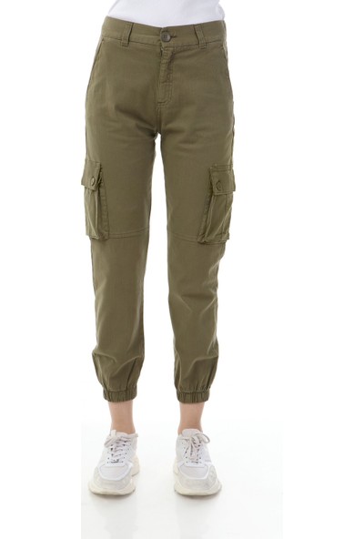 Rodi DS21KB016066 Haki Kadın Jogger Gabardin Pantolon
