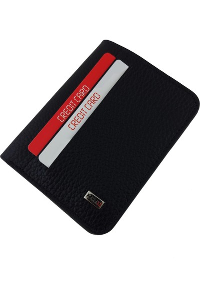 Karali Deri Kartlık Cüzdan 9 Bölme Siyah Karali Deri Kartlık Cüzdan 9 Bölme Siyah