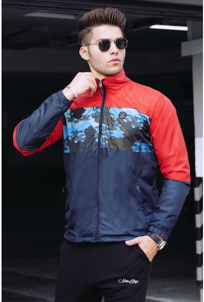 Madmext Turuncu Kamuflaj Desenli Erkek Yağmurluk 4769