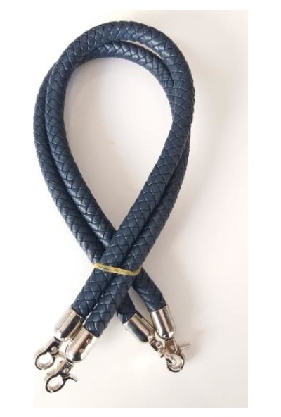 Angel Çanta Akssesuar Örme Çanta Sapı Gümüş Metal Lacivert