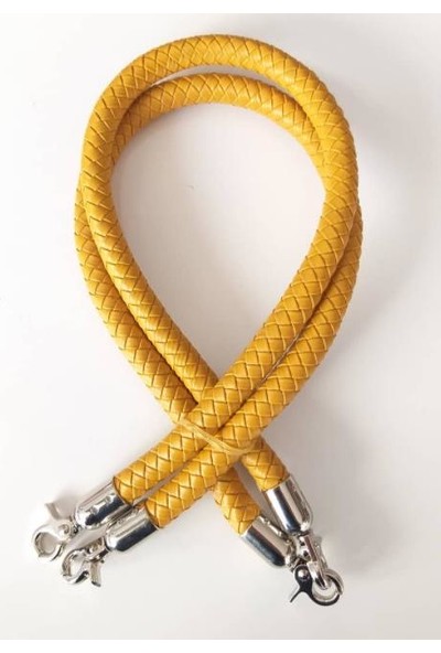 Angel Çanta Akssesuar Örme Çanta Sapı Gümüş Metal Hardal