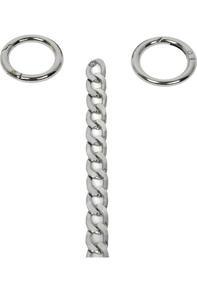 Nilden Hobi Yaylı Halkalı Çanta Zincir Set - Zincir 110 cm - Yaylı Halka Çap 2.5 cm Nilden Hobi Yaylı Halkalı Çanta Zincir Set - Zincir 110 cm - Yaylı Halka Çap 2.5 cm