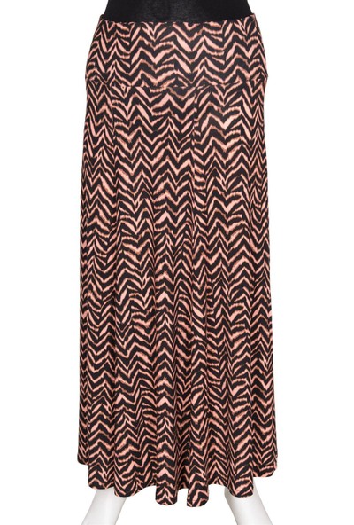 Barem Korsajlı Parçalı Desenli Taba Etek Barem Korsajlı Parçalı Desenli Taba Etek