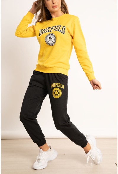 Hadise Berfıeld Baskılı Eşofman Takımı Hardal S Hadise Berfıeld Baskılı Eşofman Takımı Hardal S