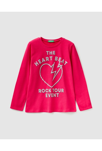 United Colors Of Benetton Kalp Yazı Aplike Işlemeli Tişört