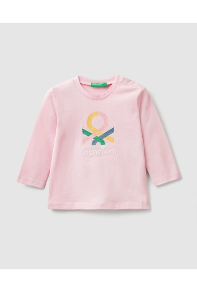 Benetton Yazılı Kalın Tişört