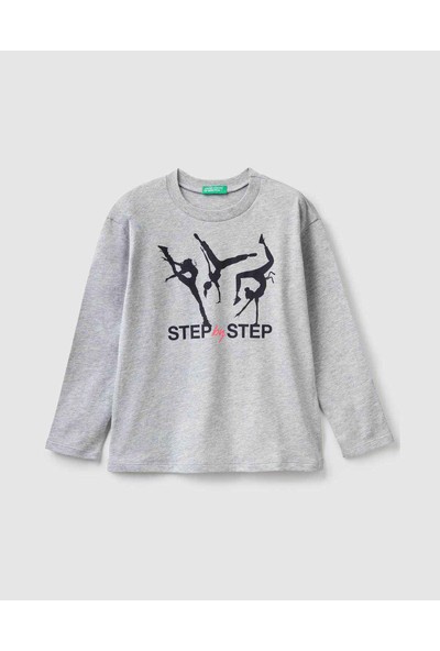 Benetton Dans Slogan Baskılı Tişört