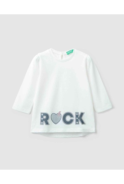 United Colors Of Benetton Rock You Yazı Baskılı Tişört
