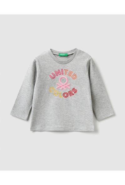 United Colors Of Benetton Yazılı Kalın Tişört