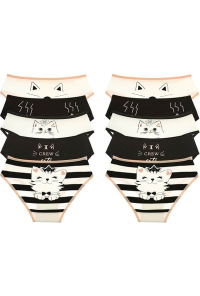 Donella 10'lu Kedi Baskılı Kız Çocuk Külot - 4171KT-10LU Donella 10'lu Kedi Baskılı Kız Çocuk Külot - 4171KT-10LU