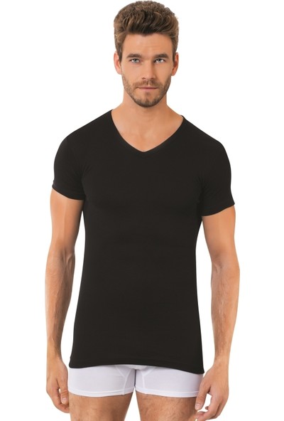 Elegant 2'li Bambu Yarım Kol V Yaka Fanila ( Ince Hafif Ipeksi Doku )