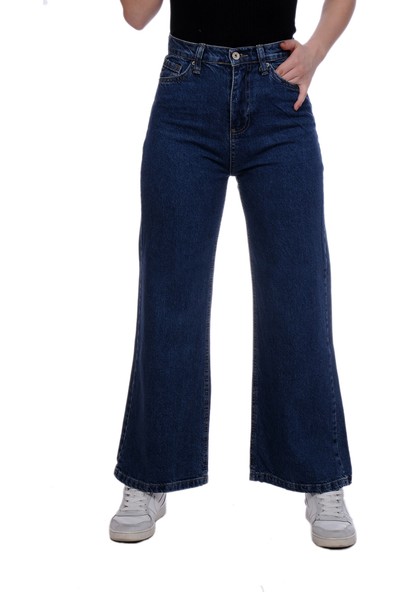 Hacker Denim Miamoda Jean Koyu Mavi Yüksel Bel Bilek Boy Bol Paça Kot Pantolon Hacker Denim Miamoda Jean Koyu Mavi Yüksel Bel Bilek Boy Bol Paça Kot Pantolon