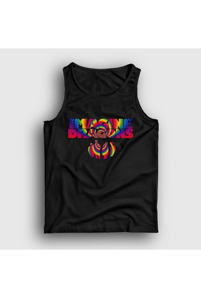 Presmono Unisex Siyah Retro Imagine Dragons Atlet Presmono Unisex Siyah Retro Imagine Dragons Atlet