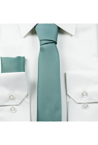 Mint Yeşili Düz Dokuma Kravat