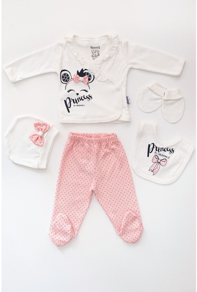 Mika Bebek Pudra Kurdele Detaylı Prenses Kız Bebek 5'li Hastane Çıkışı