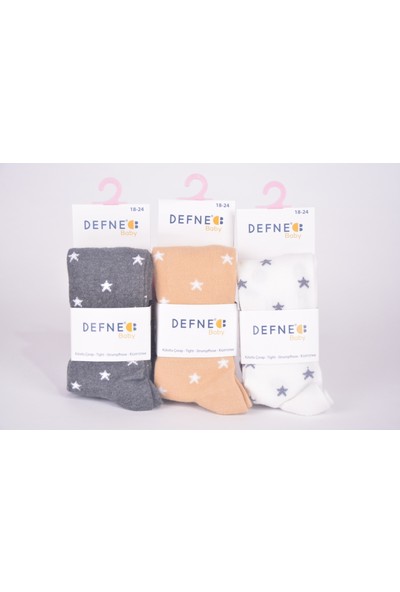 Defnee Baby Yıldız Baskılı Bebek Kilotlu Çorap
