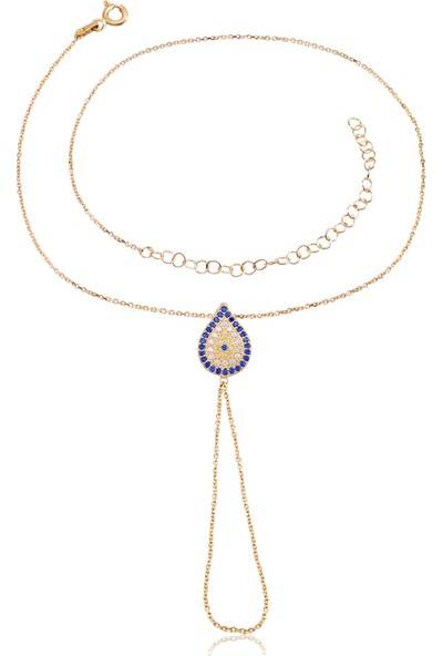 Coşar Silver Lacivert Taşlı Damla Şahmeran Bileklik