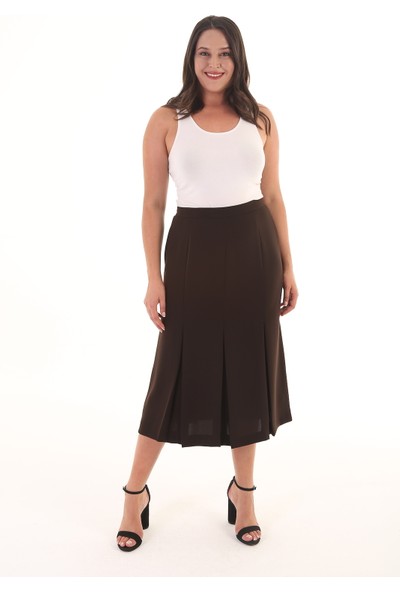 Klassy Kahverengi Manşet Etek